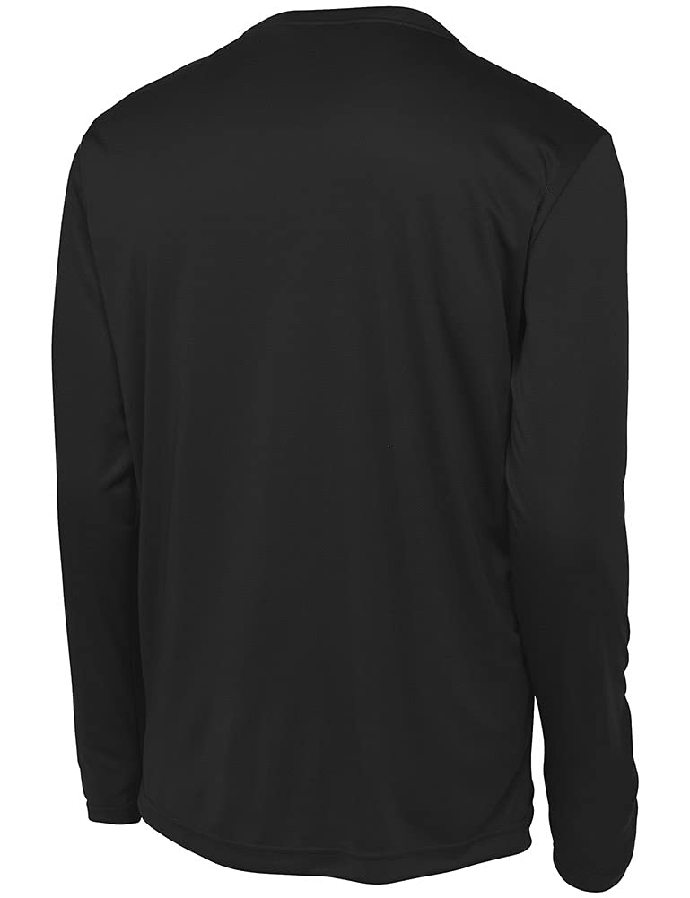 Joe's USA DRI-EQUIP Tall Long Sleeve Moisture Wicking Athletic Shirt-Black-4XLT