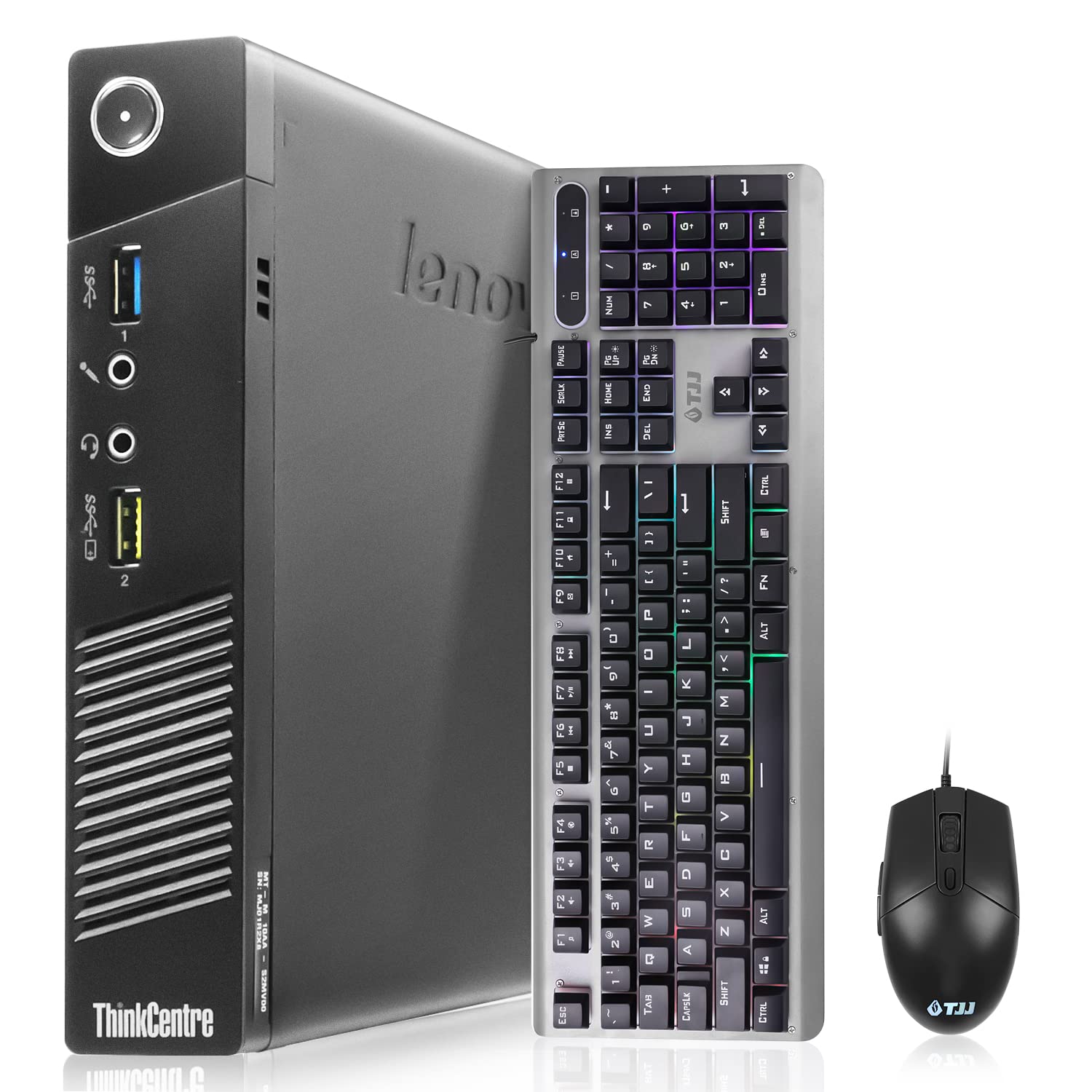 Lenovo M93p Tiny Desktop Thinkcentre Mini PC i5, 16GB RAM, 512GB SSD, WiFi Bluetooth,RGB Backlit Keyboard and Mouse, Windows 10 Pro (Renewed)