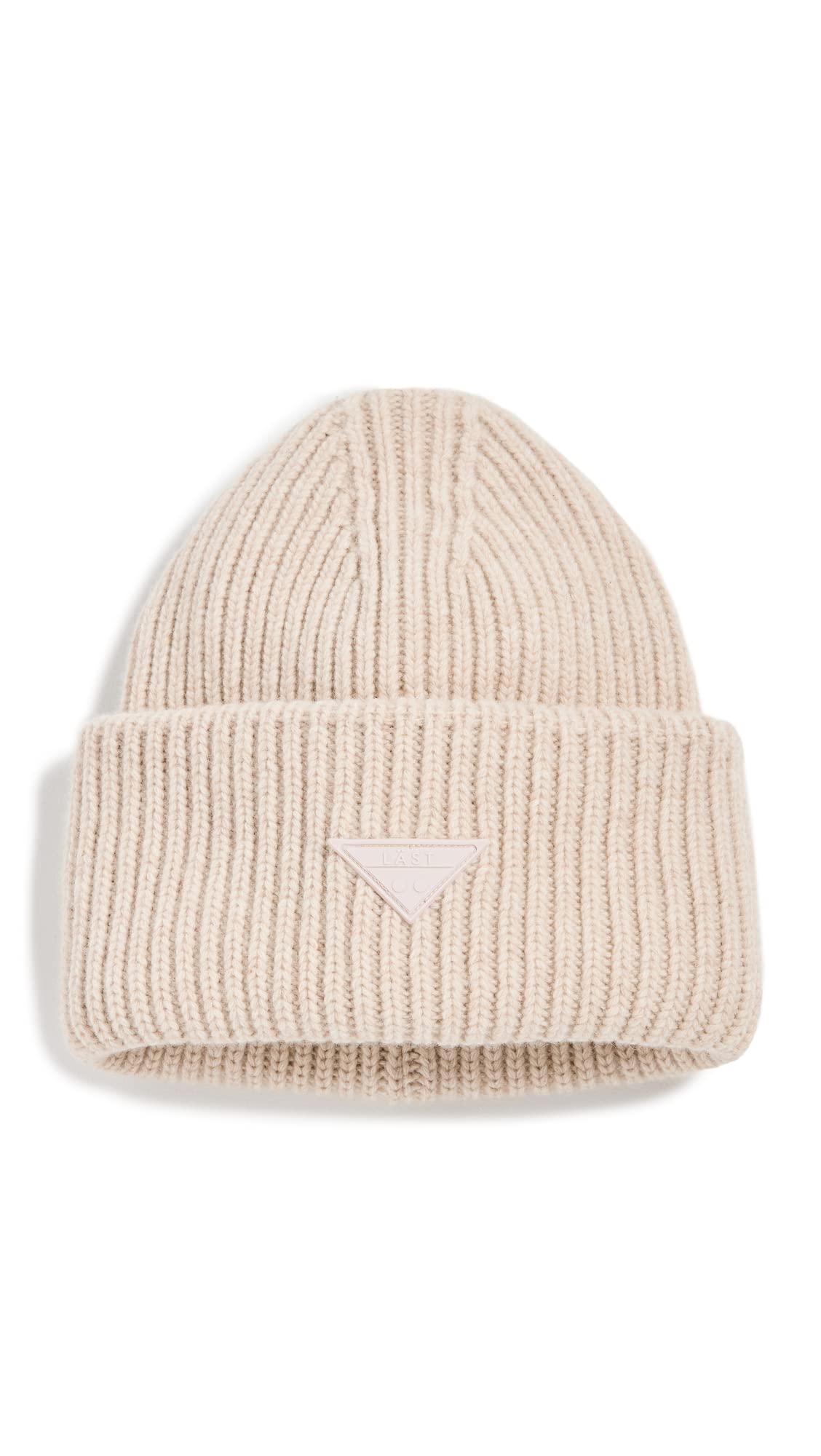 LAST Women's Oversize Beige Beanie, Beige, Off White, One Size
