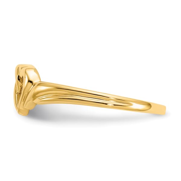 IceCarats 14K Yellow Gold Heart Ring Love Band Size 6.5