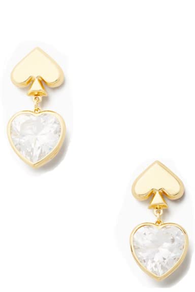 Kate Spade New York Everyday Spade Drop Stud Earrings (clear/gold)
