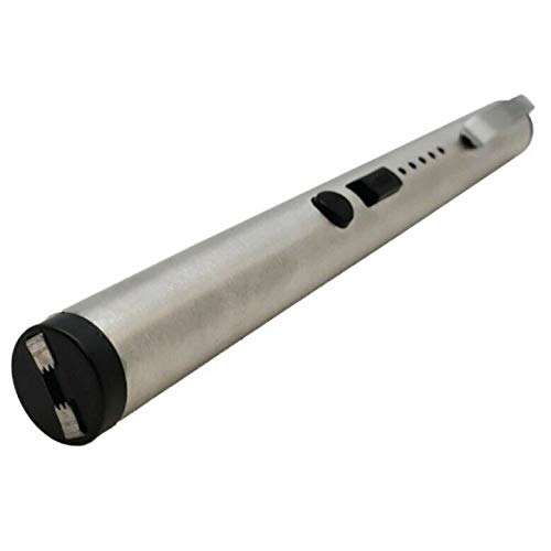 JC UNIVERSAL - Pen Style High Power Stun Gun Self Defense Protection Tool in Silver, USB Rechargeable