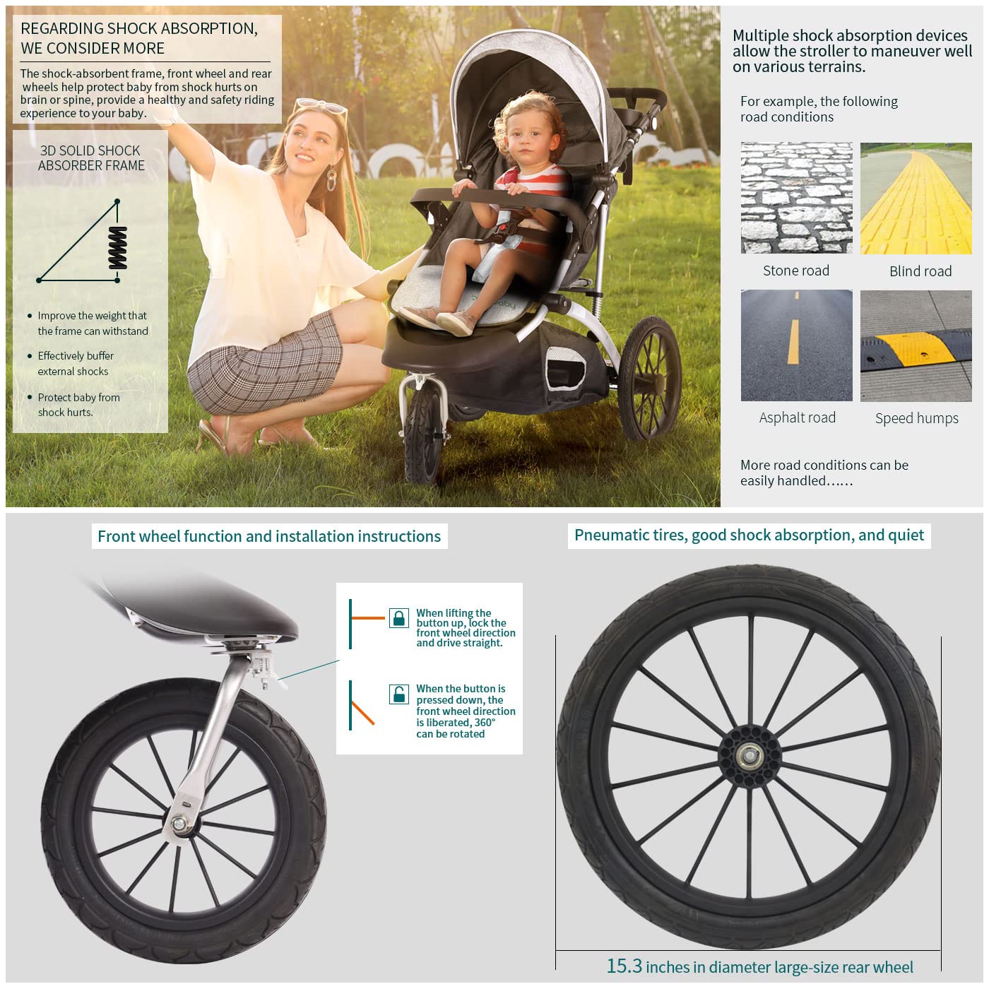 Jogging Stroller Fold City Travel Citi Jog Strollers Single Toddler Baby Pram Jogging Compact Urban Ultralight Joggers Beby Carriage Pushchair Stroller Travel System