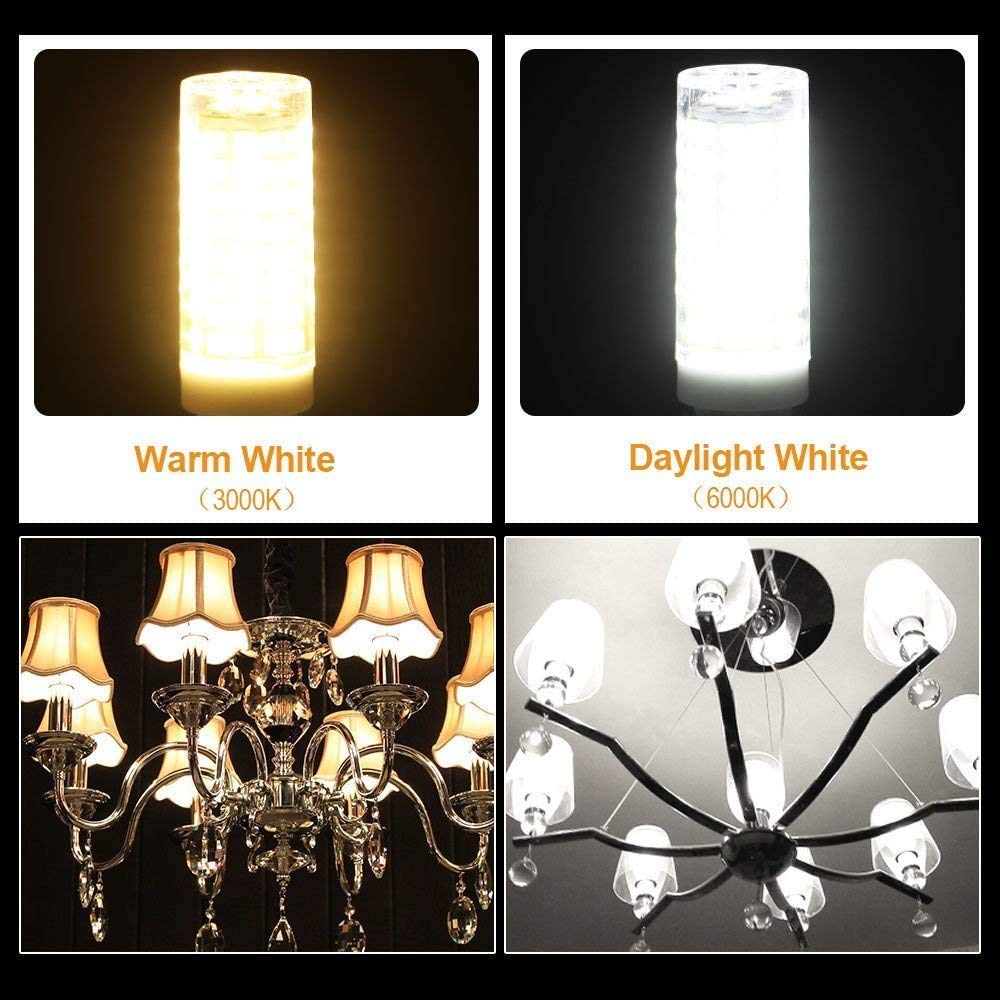 JDE11 Mini Candelabra LED Light Bulb (jde11 120v 75w-100w Halogen Bulbs Equivalent | 110V-130V Input | jd Mini can Bulb | E11 Mini Candelabra Base (Warm White,1-Pack)