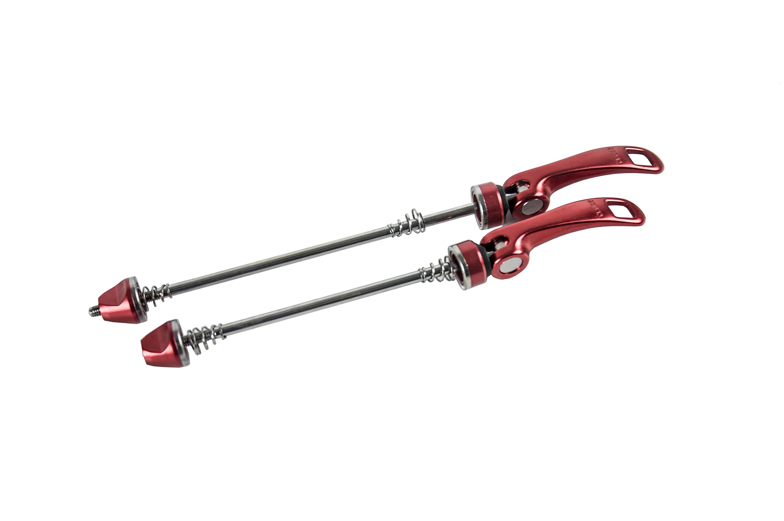 Ibicycle Quick Release Titanium Ti Skewers 100mm/130mm Road titane Bike MTB hub Mountain Bicycle Cycling Lightest 120g/pair (Red)