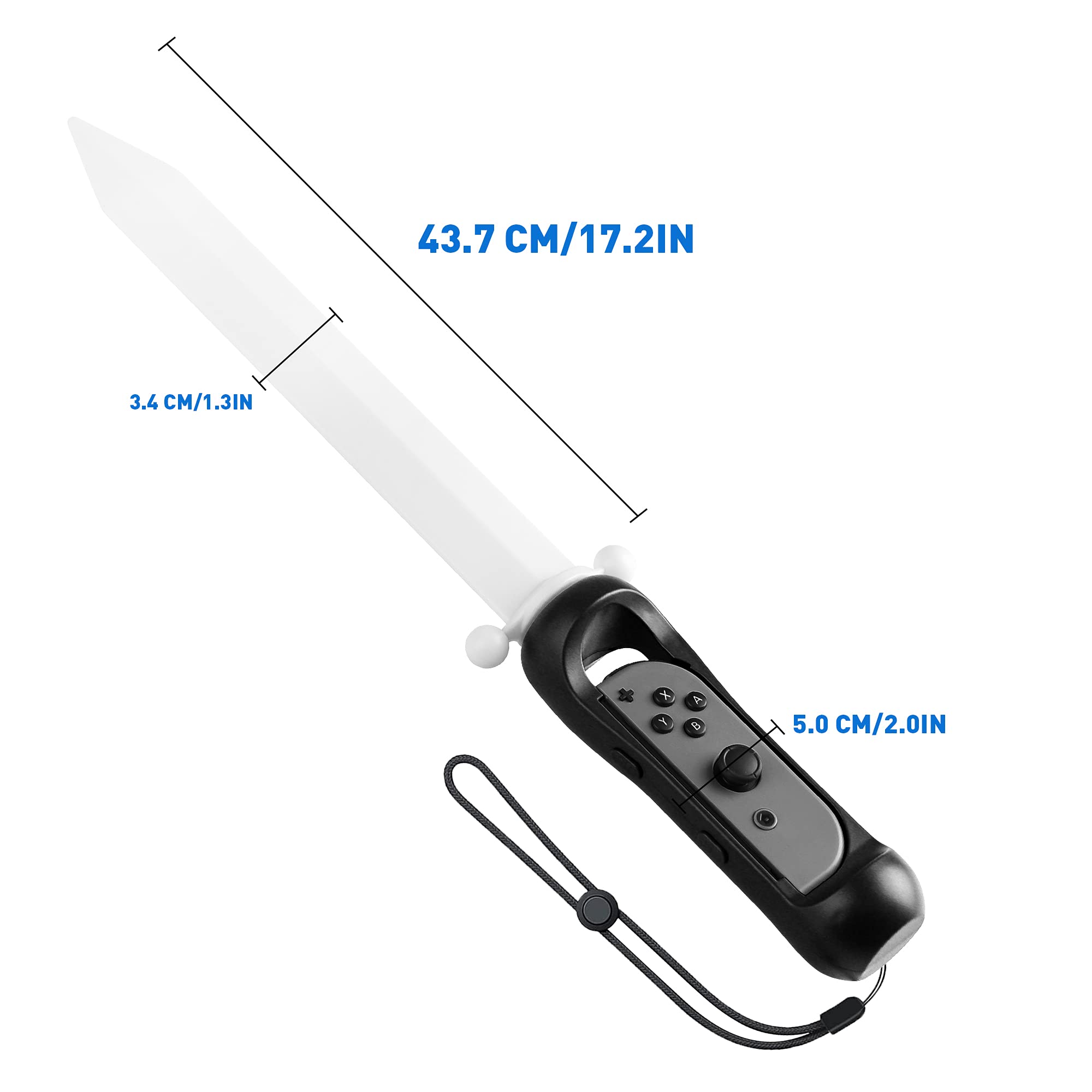 LASTYAL Game Accessories LED Sword for Legend of Zelda: Skyward Sword Compatible with Nintendo Switch and OLED Model Joycon Right Controller, Lighted Game Sword with Adjustable Wrist Strap (Black)