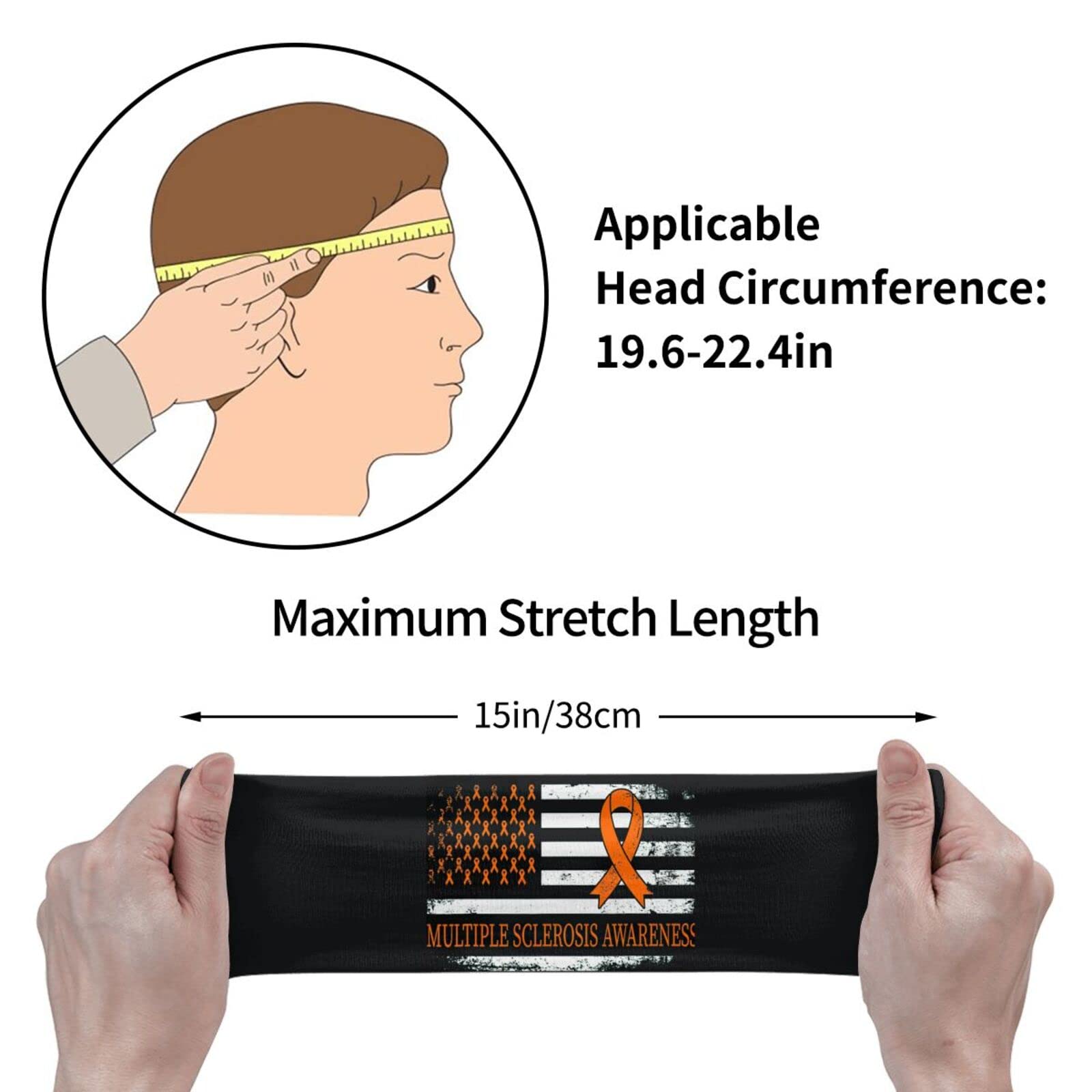 Multiple Sclerosis Ms Awareness Fitness Exercise Headband Unisex Yoga Non-Slip Quick-Drying Fitness Headband