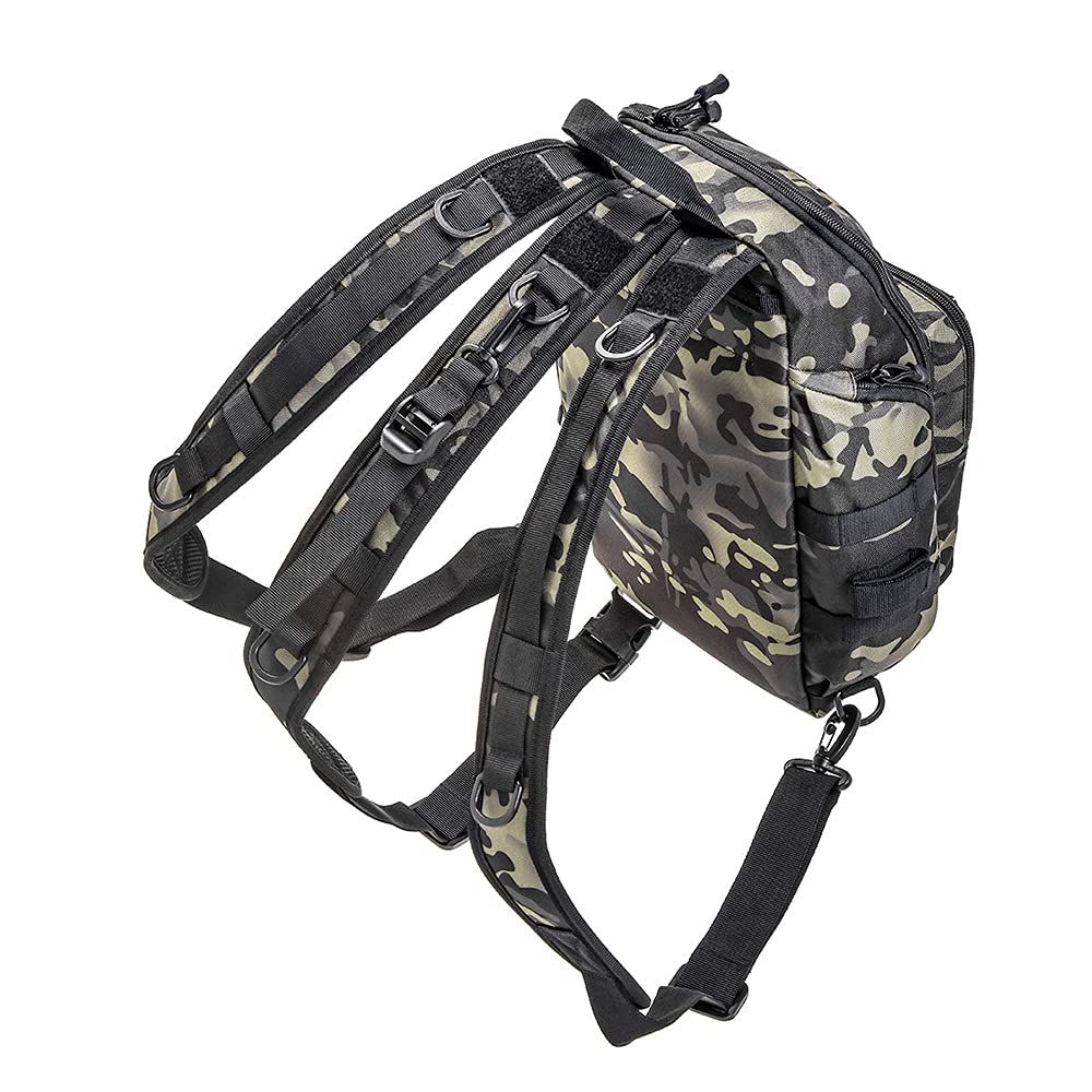 MengK Fishing Tackle Backpack Sling Bag with Rod Holder Fishing Gear Storage Bag Shoulder Backpack