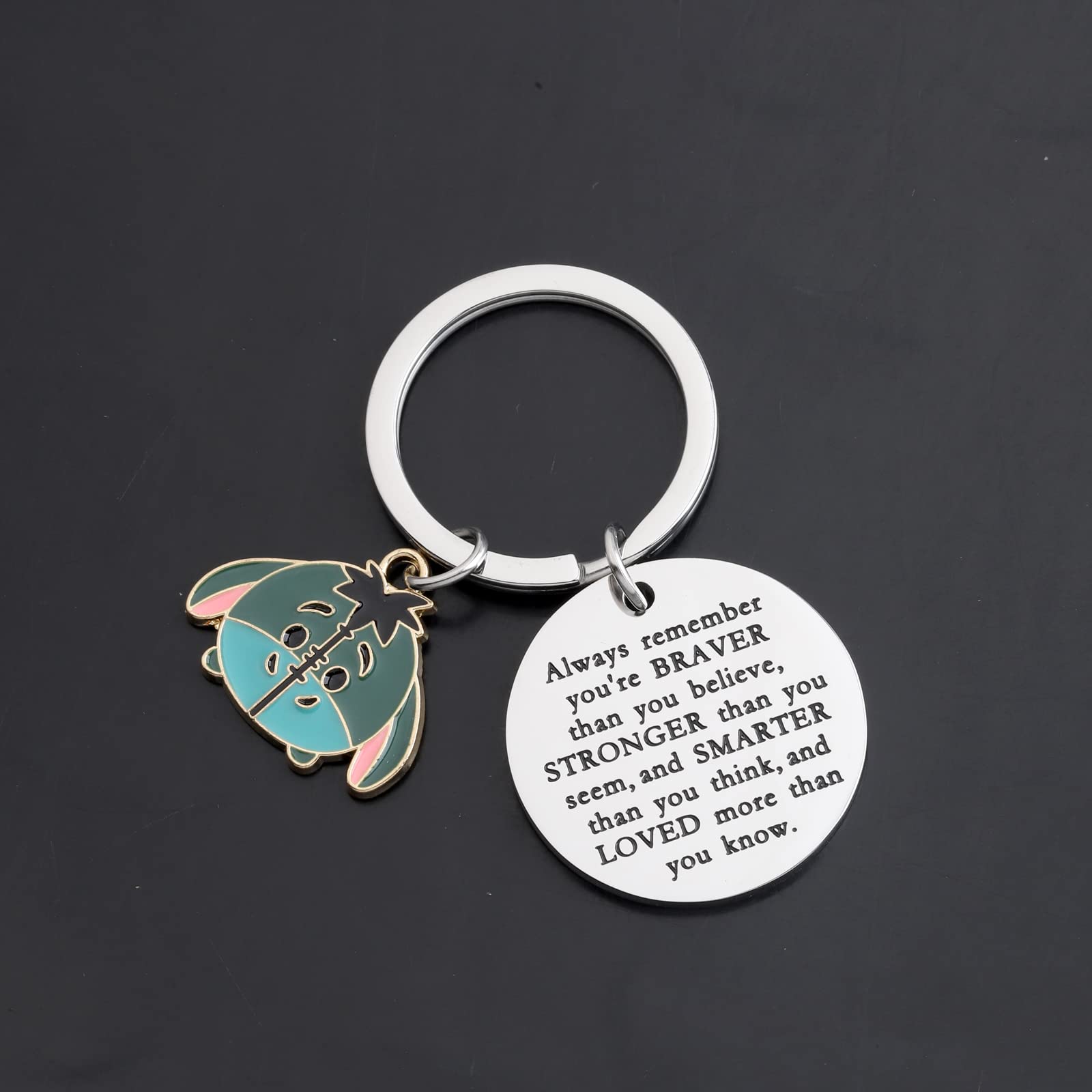 KUIYAI Donkey Quote Gift Always Remember Braver Stronger Smarter Loved Keyring Donkey Mom Dad Gift Donkey Lovers Gift For BFF (DonkeyAlwaysK)