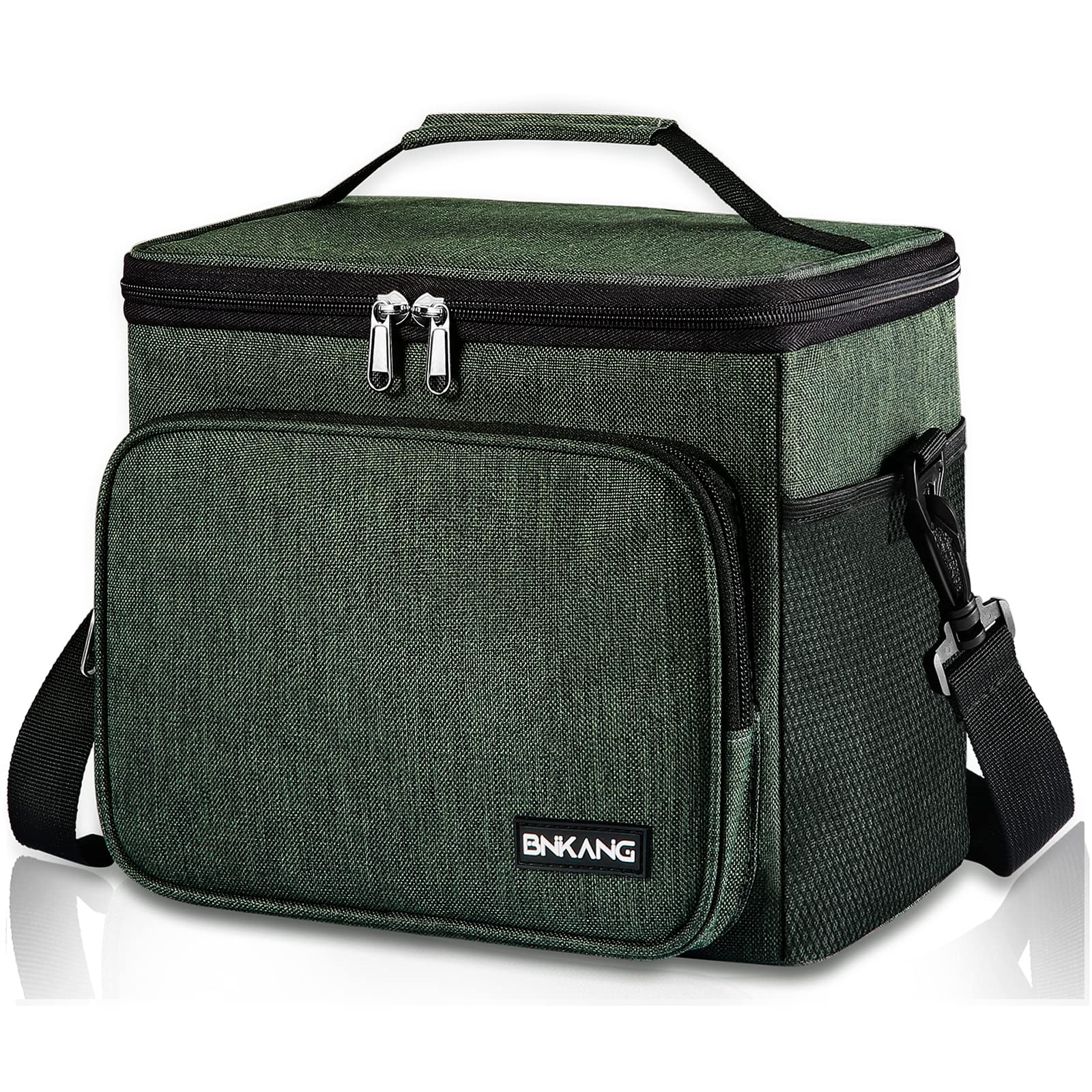 Insulated Lunch Bag Reusable Large Lunch Box for Men/Women, Leakproof Cooler Tote Portable Lunch Bag with Adjustable Shoulder Strap (Retro Green)
