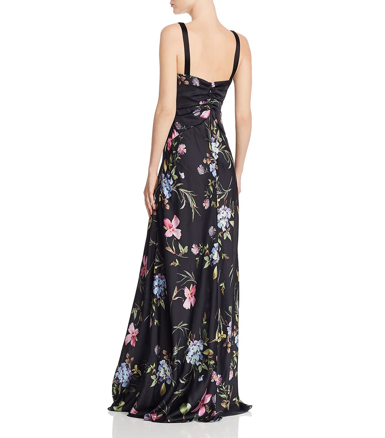 Jill Jill Stuart Printed Floral Gown with Tie Black Multi 10