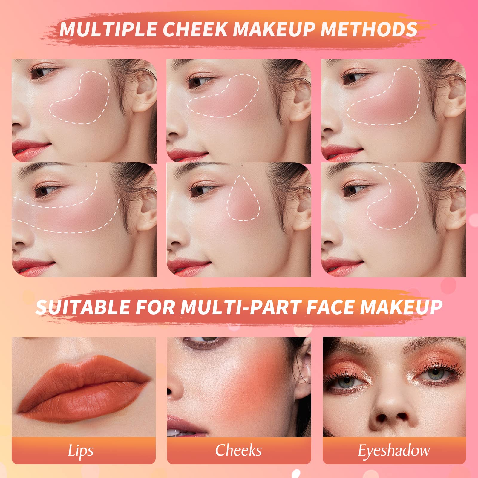 LSxia Liquid Blush Makeup Wand, Cream Liquid Blush with Cushion Applicator For Cheeks Tint, Natural-looking, Glow Dewy Finish, Weightless Blendable Liquid Blush Stick | #106 ELEGANT-Soft Pink