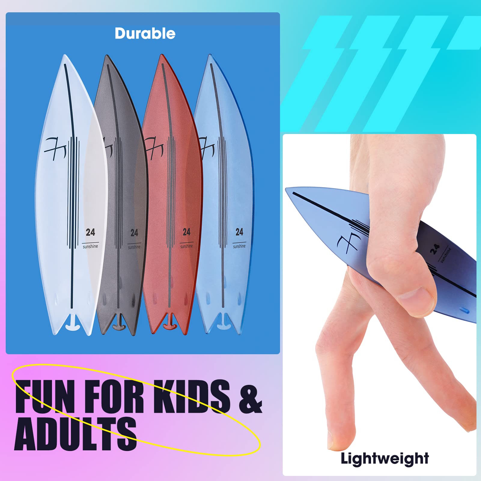 LOEO Finger Surfboard Finger Toy Surf Board Surf The Wind Mini Surfboard for Kids and Surfers(Green)