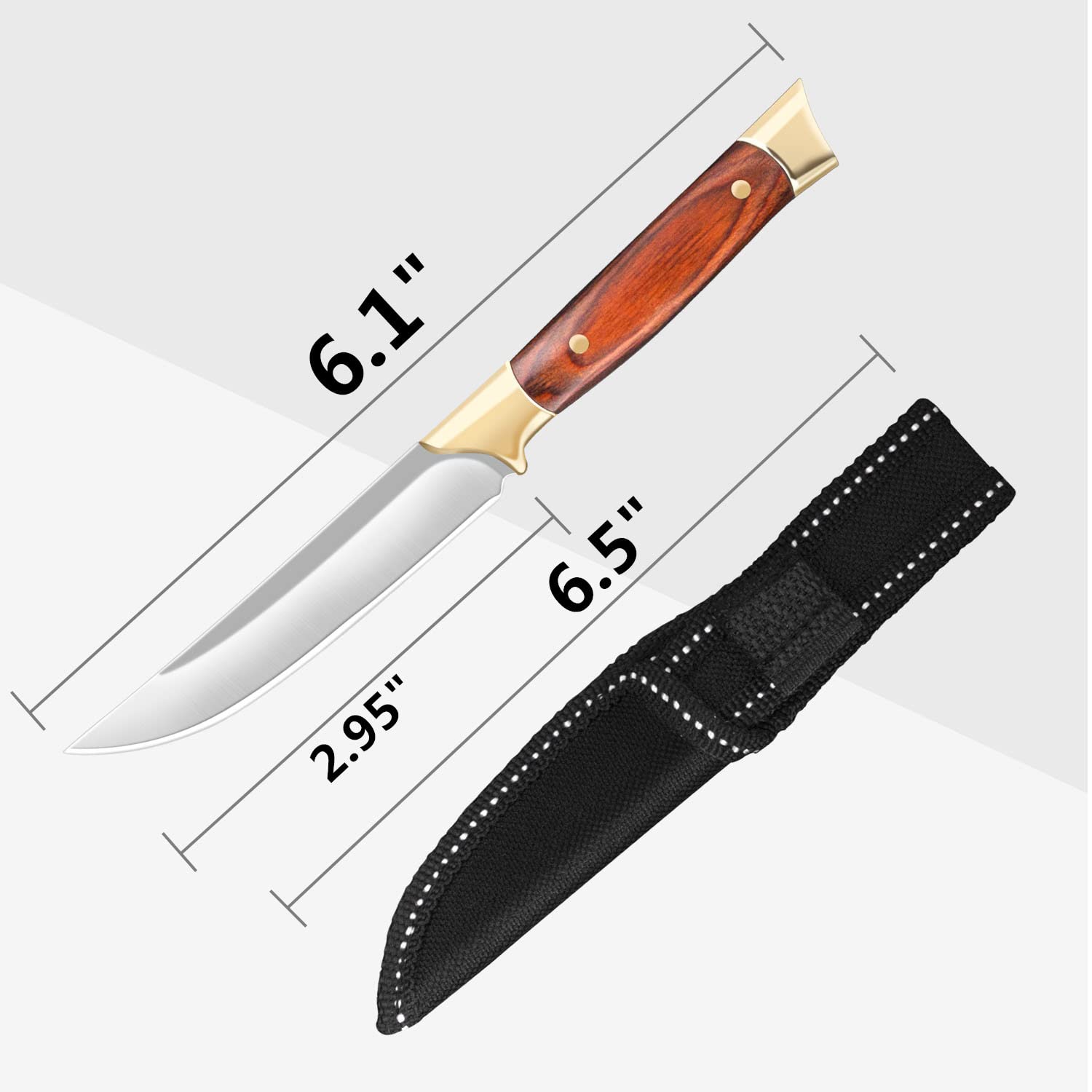 liuliang1 6.1'' Full Tang Straight Edge Tactical Knife with Sheath Survival Hunting EDC Tactical Knife for Outdoor Camping,Fishing