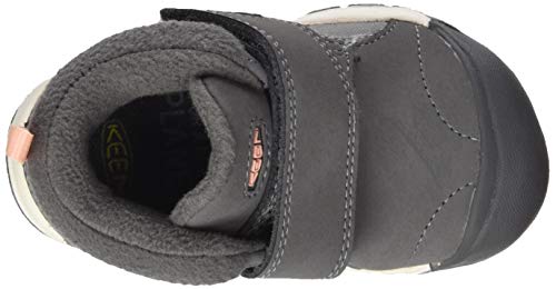 KEEN unisex child Kootenay 3 Mid Waterproof Hiking Boot, Steel Grey/Dusty Pink, 6 Big Kid US