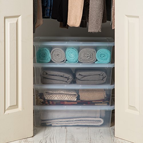 IRIS USA 28 Qt and 6 Qt Plastic Storage Bins with Lids (6-Pack)