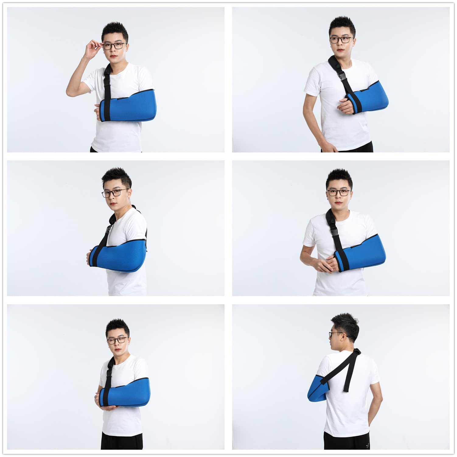 Ledhlth Soft Foam Arm Sling Blue for Shoulder Men Women Arm Support Brace for Broken Collarbone Shoulder Immobilizer for Shoulder Injury