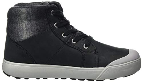 KEEN Women's Elena Mid Height Leather Hiking Boot, Black/Drizzle, 6