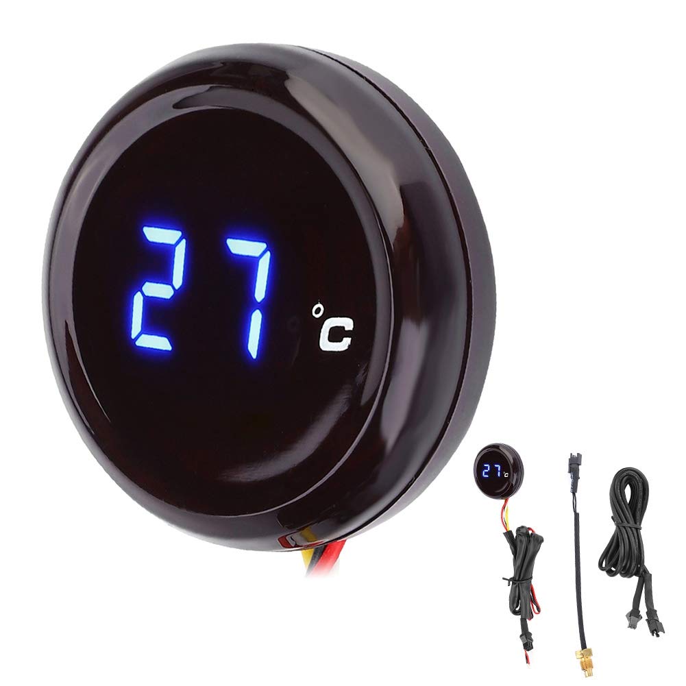 KIMISS Digital LCD Engine Temp Gauge, Universal Digital Thermometer Water Temperature Meter Gauge (Blue Light)