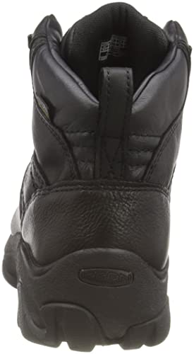 KEEN Women's Pyrenees Mid Height Waterproof Hiking Boots, Black/Legion Blue, 10.5