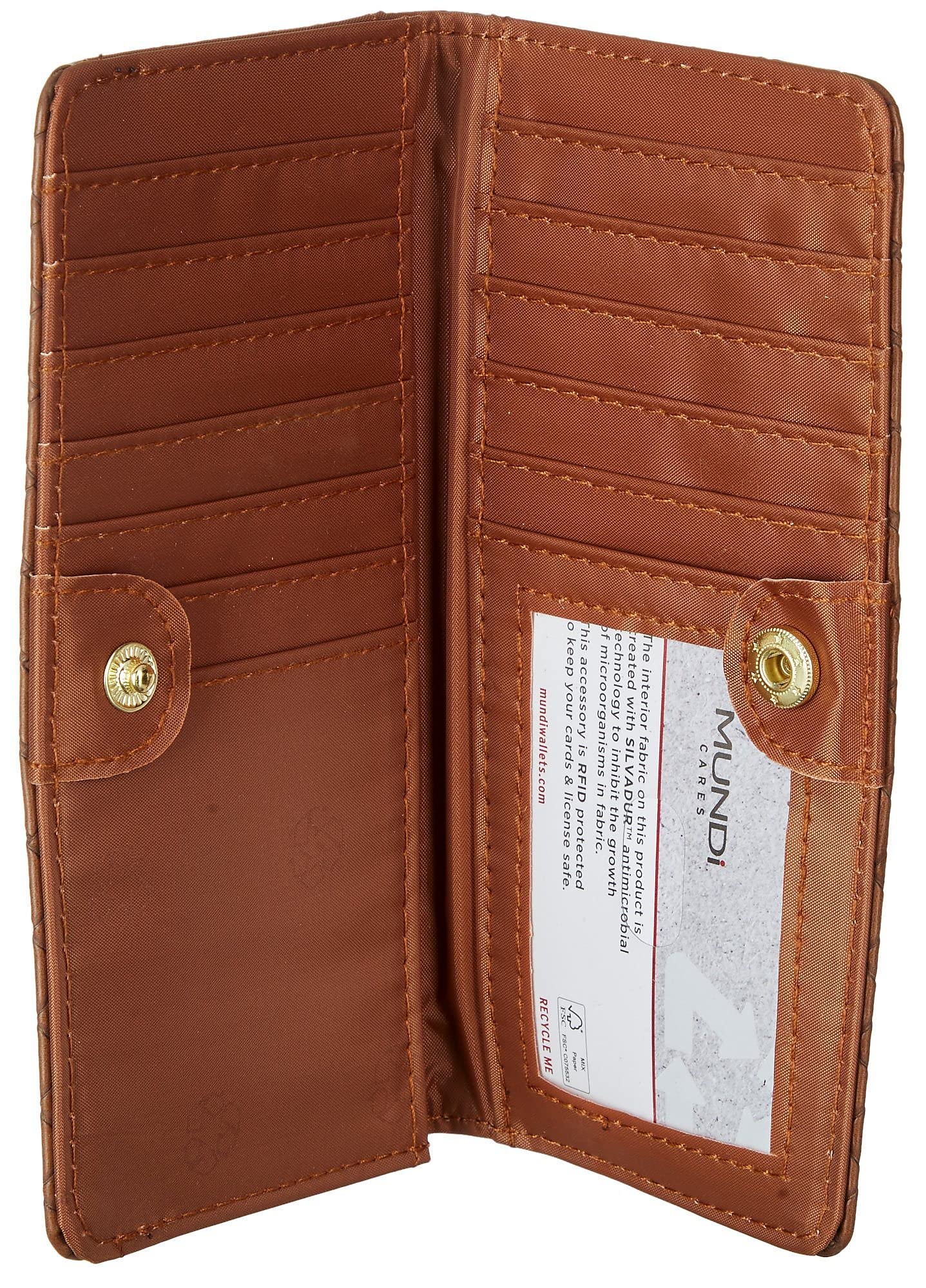Mundi Slim Clutch Vegan Leather Wallet One Size Cognac brown