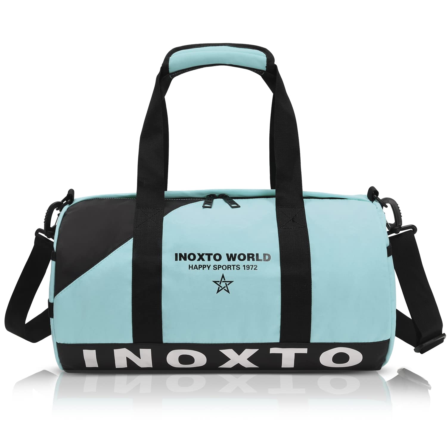 Inoxto gym bag, Small Sport Duffel bag for Women, Weekender Overnight Bag with Adjustable Shoulder Straps (light green)