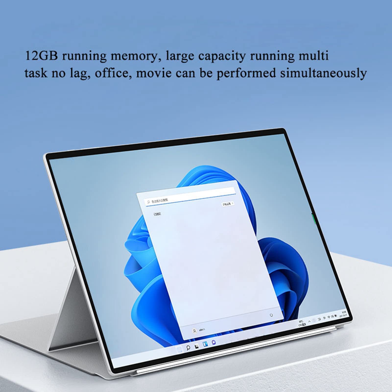 Laptop 12GB RAM 256GB SSD, 12.3 in IPS Panel 3K 2880X1920 Portable Laptop with Magnetic Keyboard and Touch Screen, Large Screen with 3:2 Aspect Ratio, for Win 11(USA)