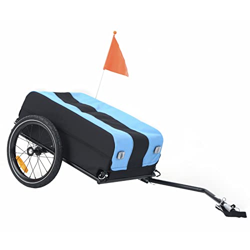 LIBOOI Bike Cargo Trailer, Bike Luggage Wagon Trailer with Removable Cover, 16’’ Wheels Bicycle Bicycle Cargo Trailer Folding Frame Quick Release