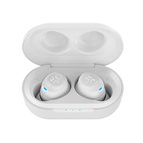 JLab JBuds Air True Wireless Signature Bluetooth Earbuds + Charging Case, White, IP55 Sweat Resistance, Bluetooth 5.0 Connection, 3 EQ Sound Settings Signature, Balanced, Bass Boost
