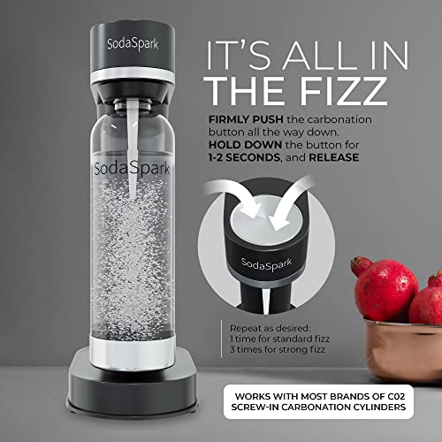 Modern Design Sparkling Water Maker – Soda Water Maker with 1l BPA-Free Reusable Bottle–Carbonated Water Maker for Home – Soda Streaming Machine for Seltze (SS697B With C02)