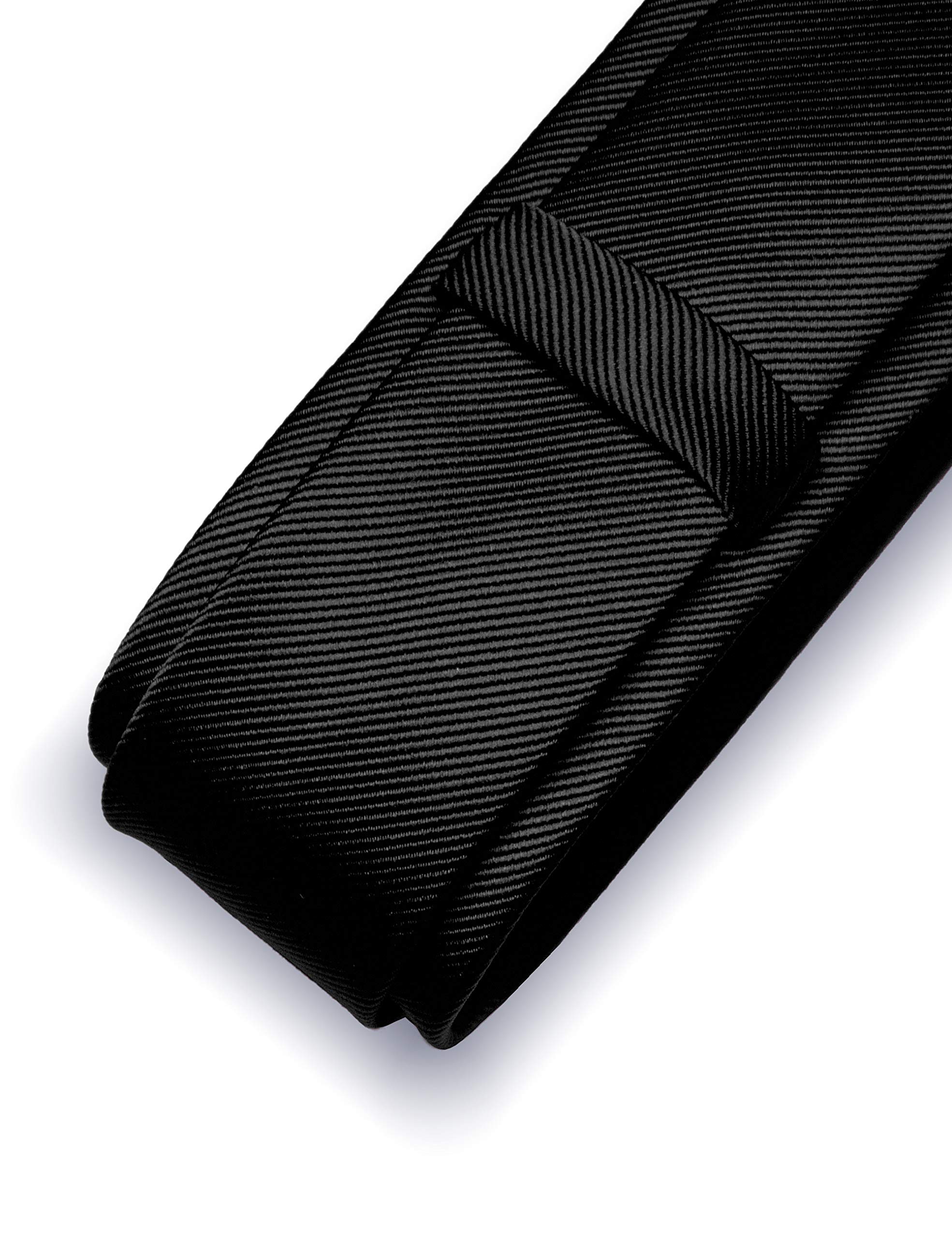 JEMYGINS Black Suspender and Silk Skinny Tie Sets for Men Slim Necktie (Black)