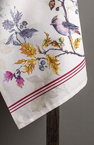 Maison d' Hermine Kitchen Towel 100% Cotton Quick Dry Cleaning Dishtowel for Gifts, Dining, Home, Wedding, Banquet, Buffet, Equinoxe - Beige - Thanksgiving/Christmas (Set of 3)