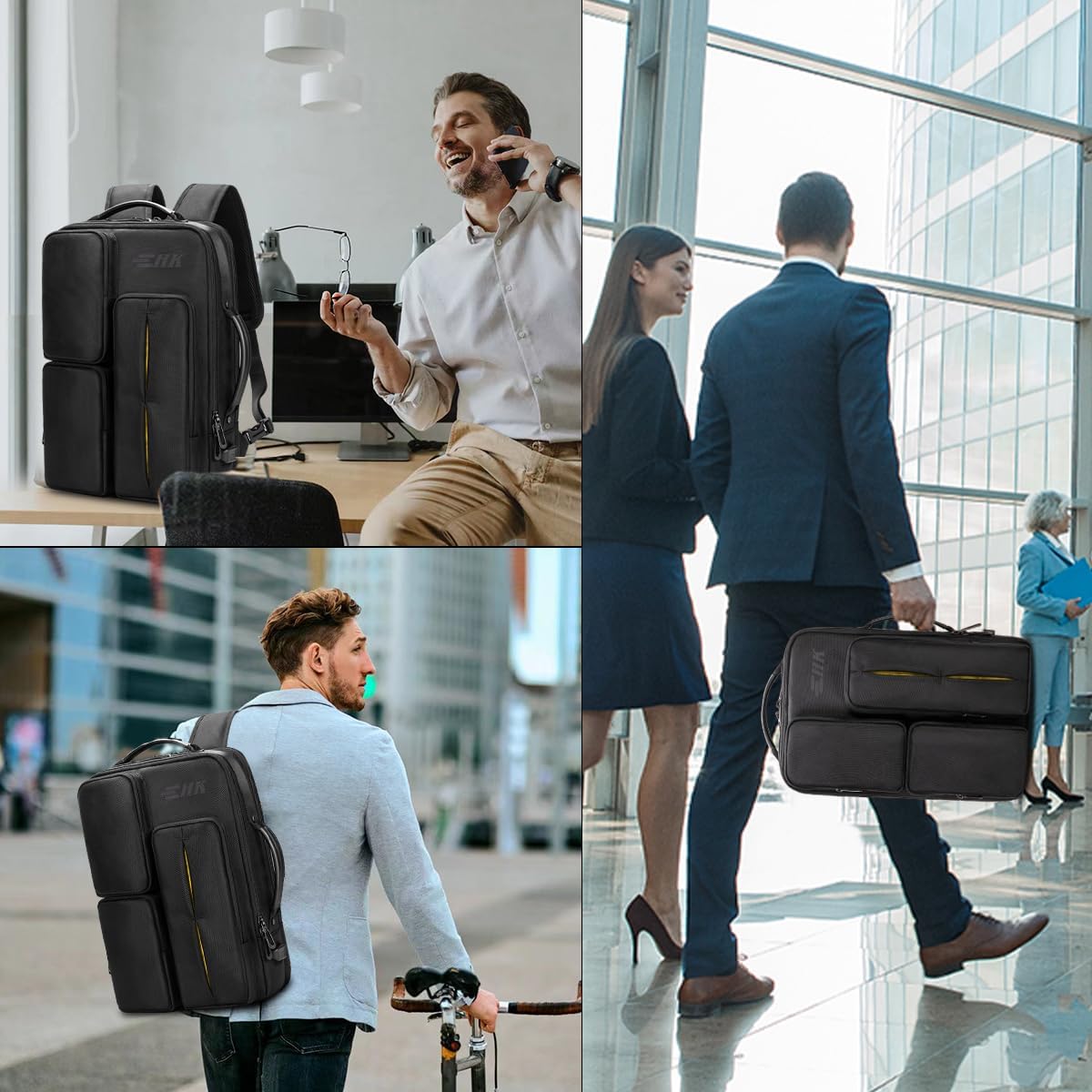 Laptop Backpack for Men 17 Inch, Durable and Lightweight Personal Item Travel Backpack, Computer Backpack with Charger Port, Suitcase Tech Backpack for College Business Office and Work, Black