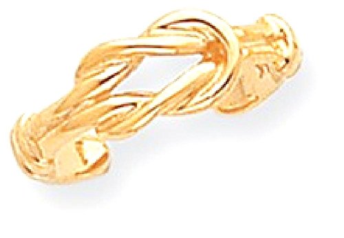 IceCarats 14K Yellow Gold Love Knot Adjustable Toe Ring Open Midi Band Summer Beach Jewelry