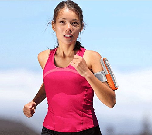 Jlyifan Hking Running Sport Gym Sweatproof Armband case for iPhone 11 / iPhone 11 Pro Max/Google Pixel 4 / 3a / Motorola One Zoom/Moto G8 Plus / G8 Play/Xiaomi Mi Note 10 / Redmi Note 8T (Orange)