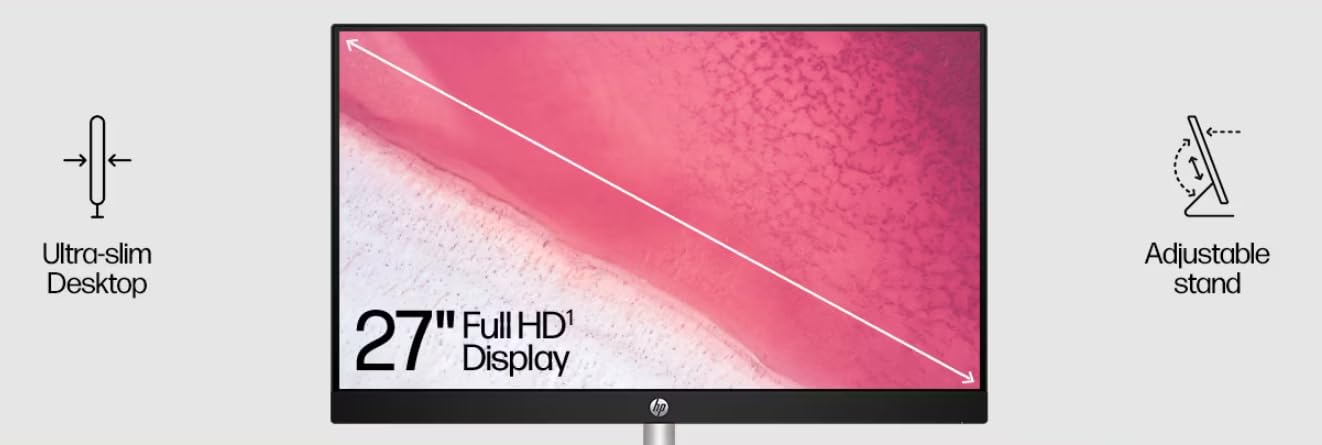 HP 27 All-in-One Desktop 4TB SSD 64GB RAM (Intel 13th Generation Core i7 Processor with 10 cores - Turbo Boost to 5.0GHz, 4 TB SSD, 64 GB RAM, 27-inch FullHD, Win 11) PC Computer Essential Pavilion