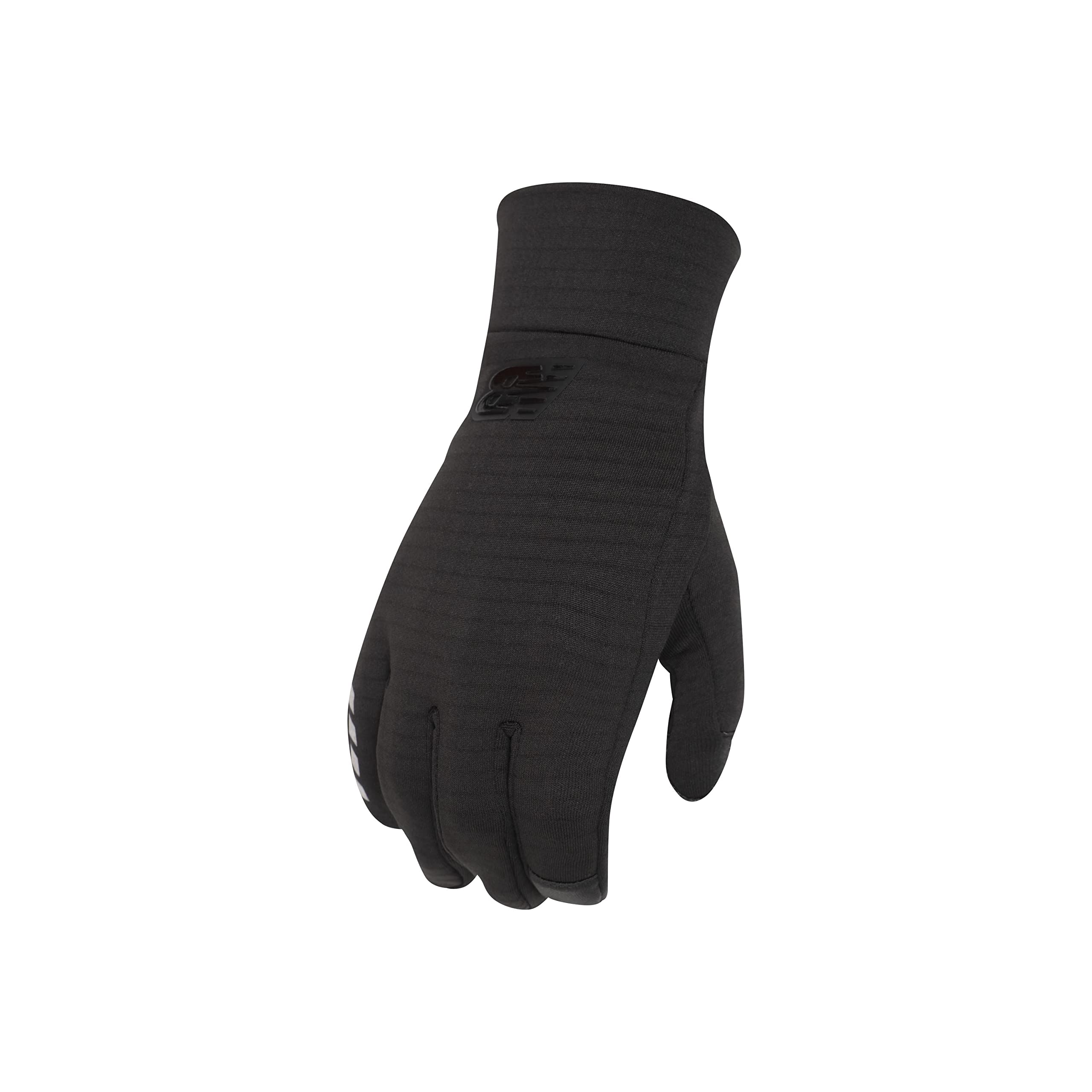 New Balance Unisex Cold Weather Midweight Onyx Grid Fleece Gloves, Black, Large/X-Large