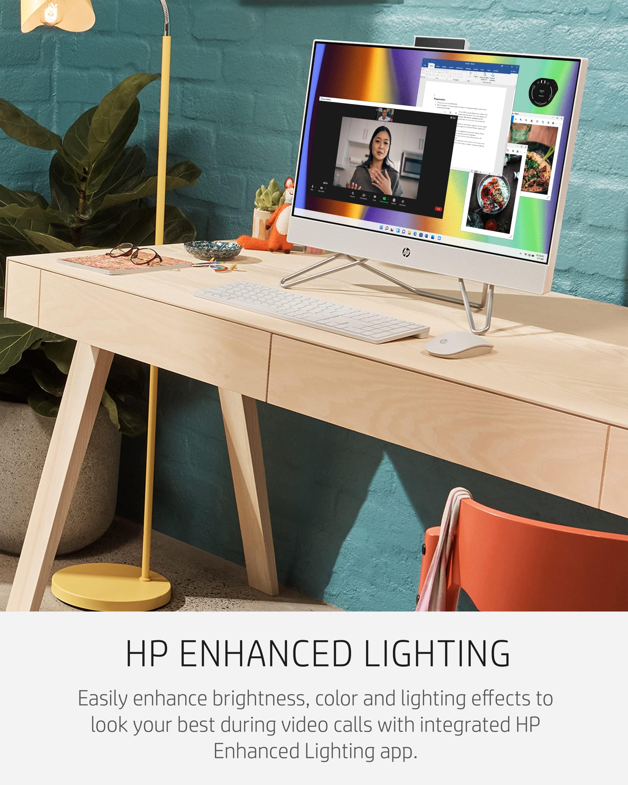 HP All-in-One Desktop Computer, 27" Touchscreen FHD, Octa-Core AMD Ryzen 7 5700U (Beat i7-1165G7), 64GB DDR4 RAM, 4TB SSD, WiFi, Bluetooth, KB & Mouse, Windows 11 Pro, BROAG 64GB Flash Stylus