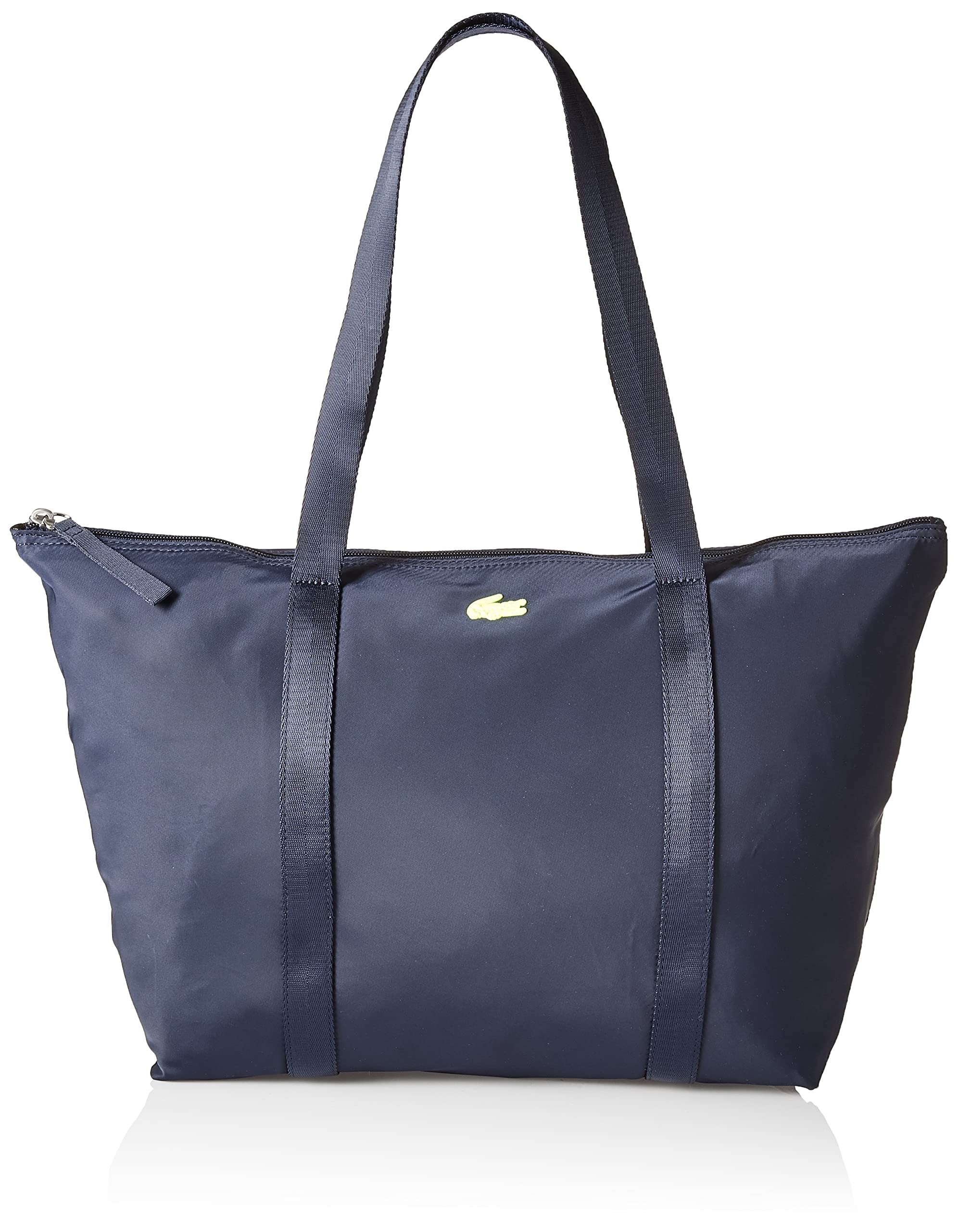 Lacoste Jeanne Large Shopping Bag, Marine 166 Jaune Fluo