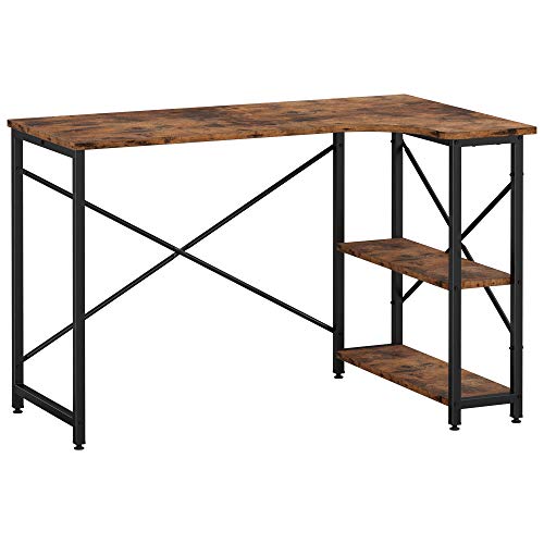 IRONCK Computer Desk Corner Table with Shelf, 47" Small L Shaped Desk for Home Office, Writing Workstation, Space-Saving, Easy Assembly