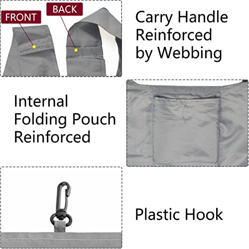 HOLYLUCK Grocery Bags Reusable Foldable 5 Pack Shopping Bags Ripstop Polyester Reusable Shopping Bags,Washable, Durable and Lightweight(4 Grey+1 Maze)