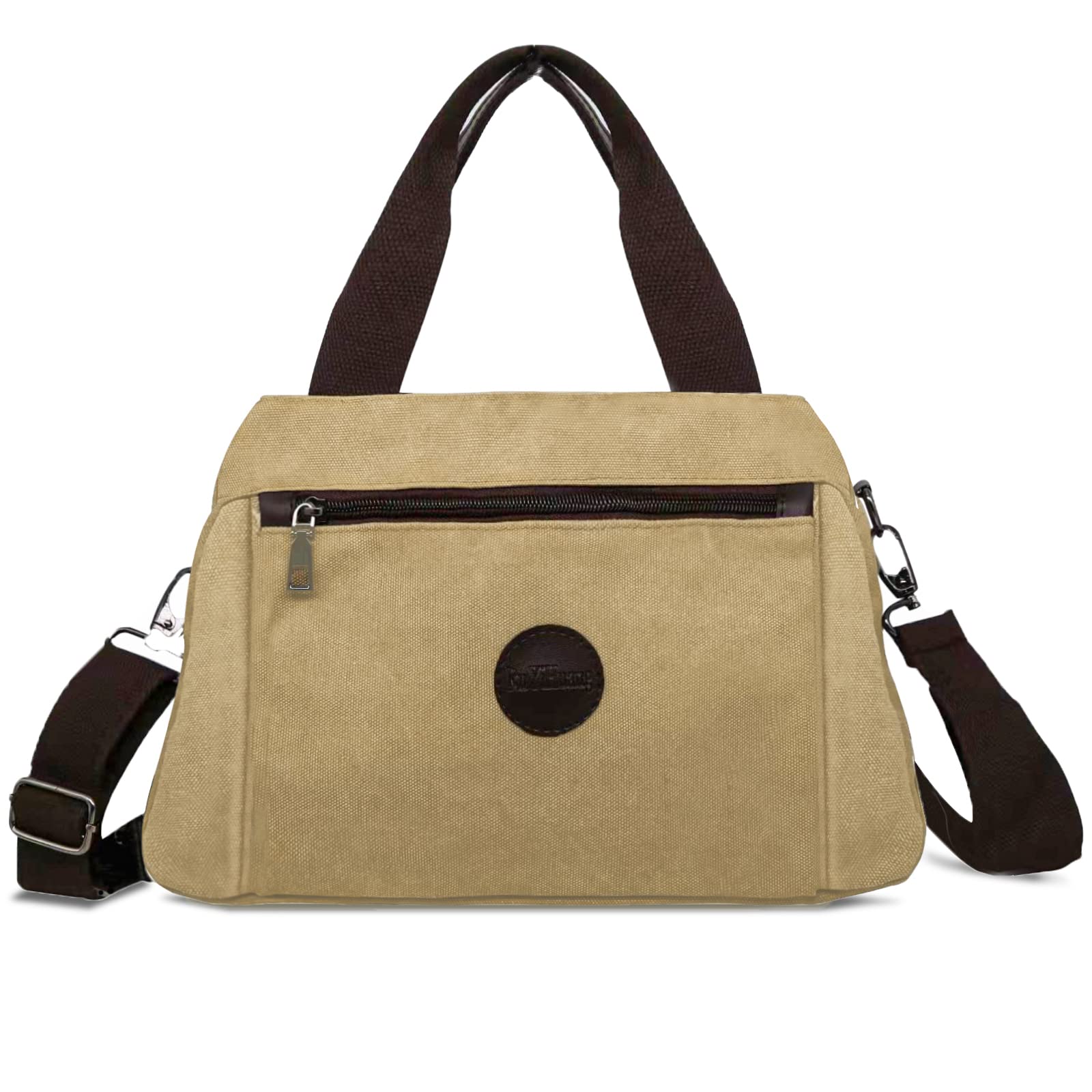 Lytosmoo Canvas Crossbody Shoulder Tote Purse Bag for Women Multi-pocket Casual Purse Messenger Work Bags