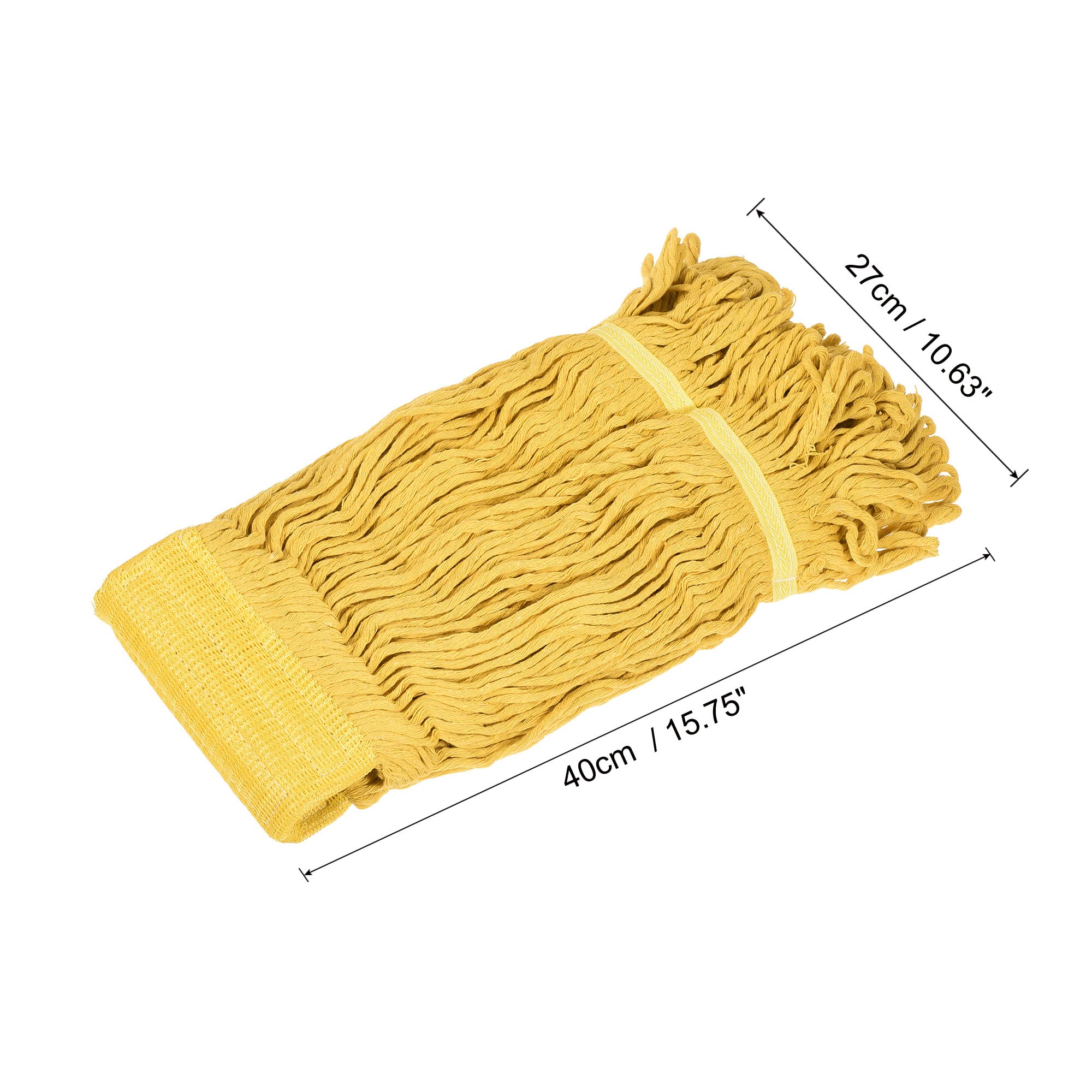 MECCANIXITY Commercial Mop Heads Replacement 40x27cm Cotton Yarn for Wet/Dry Mop Floor Cleaning Pads, Yellow