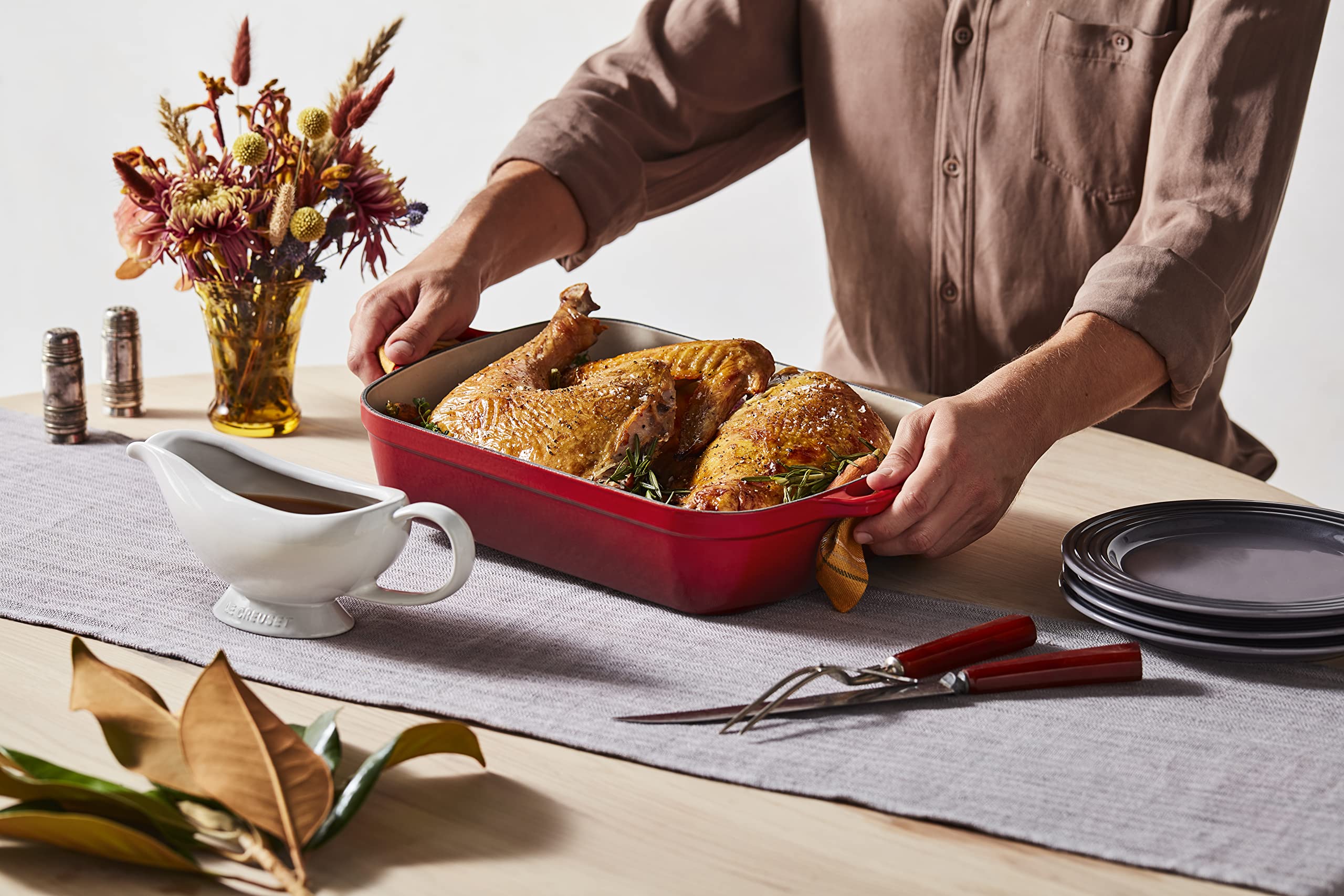 Le Creuset Gravy Boat, 16 oz, Cerise