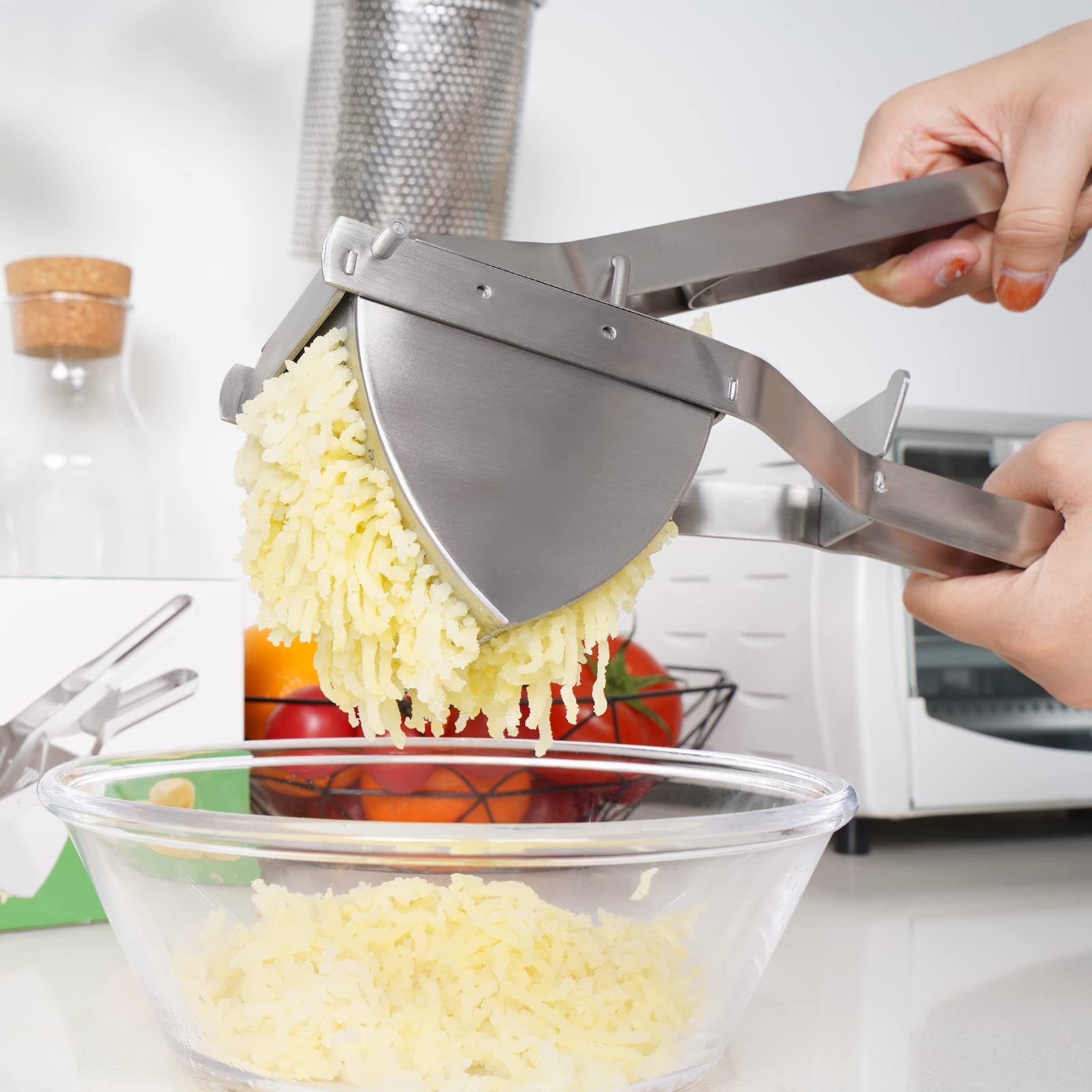 MyLifeUNIT Heavy Duty Commercial Potato Ricer, Stainless Steel Business Potato Ricer and Masher