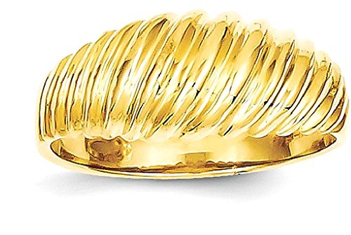 IceCarats 14K Yellow Gold Chunky Dome Statement Ring Size 6