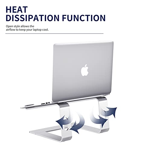 Laptop Stand for Desk Aluminum Computer Stand for Laptop Riser Holder Notebook Stand Compatible with MacBook Air Pro, Dell, HP, Lenovo Samsung, Alienware All Laptops 11-17.3β (Silver)