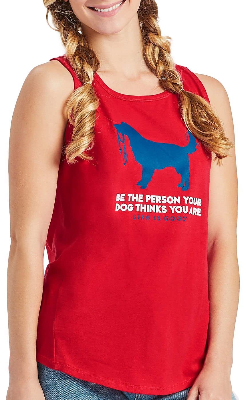 Life is Good Women's High-Lo Crusher Tank Be The Person Positive Red L