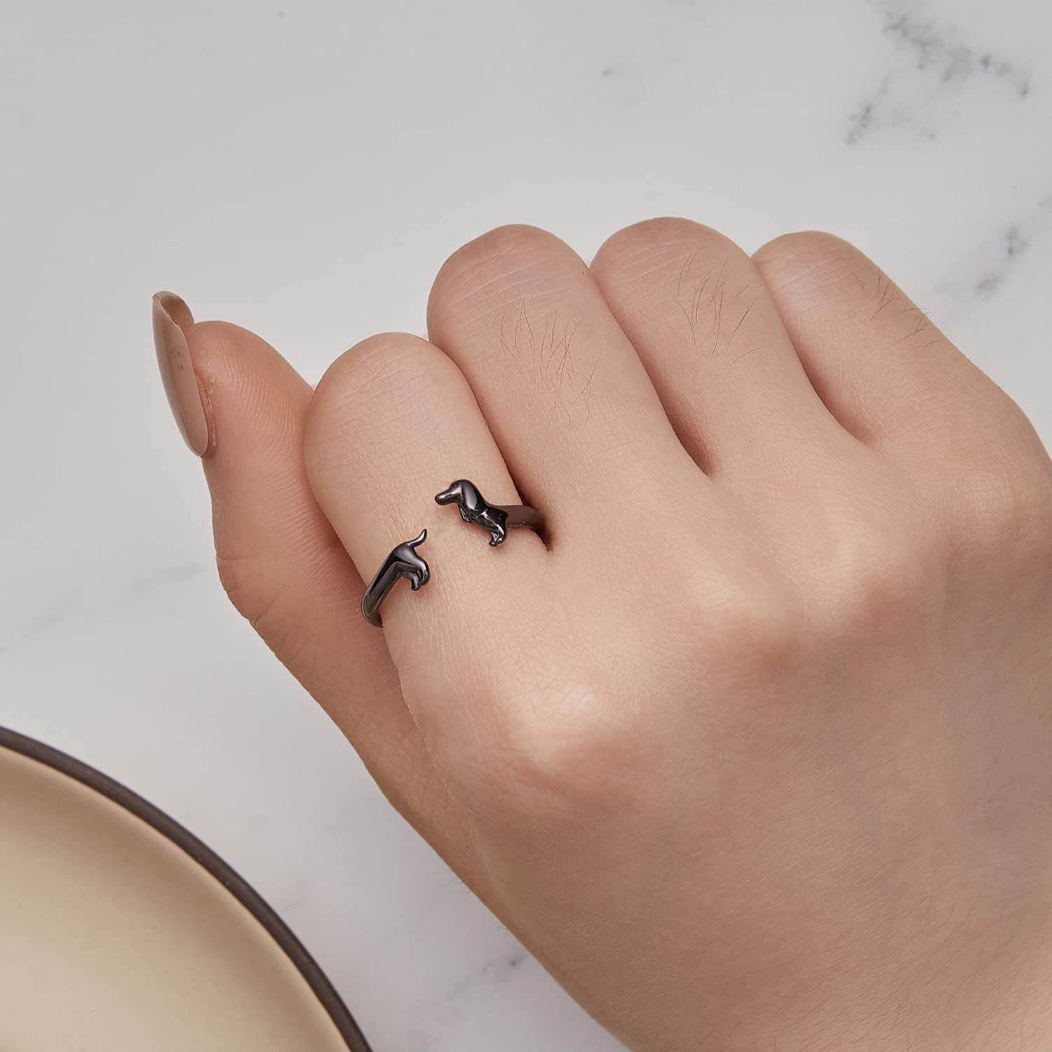 MUNDELL 925 Sterling Silver Hollow-out Symbol Guardian Ring Fatima's Hand Devil Eye Finger Ring for Women Lucky Ring Stackable Ring Statement Ring(Size 8)