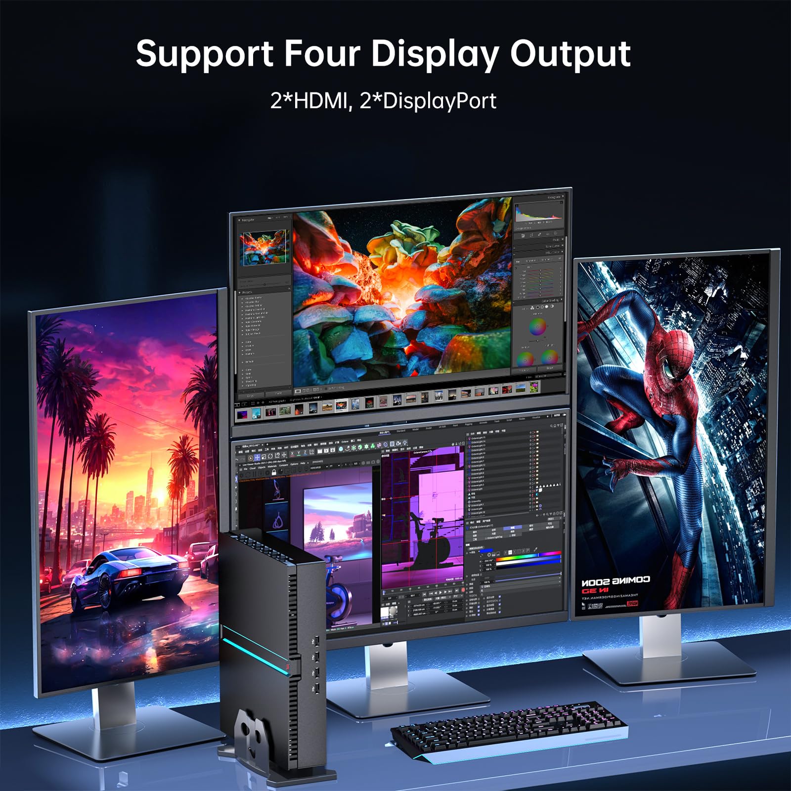msecore Mini Desktop Computer with i9-9900KF 3.60 GHz, RTX2060 6G, 64G DDR4 RAM, 1T NVME SSD, 4K@144Hz, 8K, Multi-Screen Display, Wi-Fi 6, BT5.1, Gaming PC with Win11 Pro